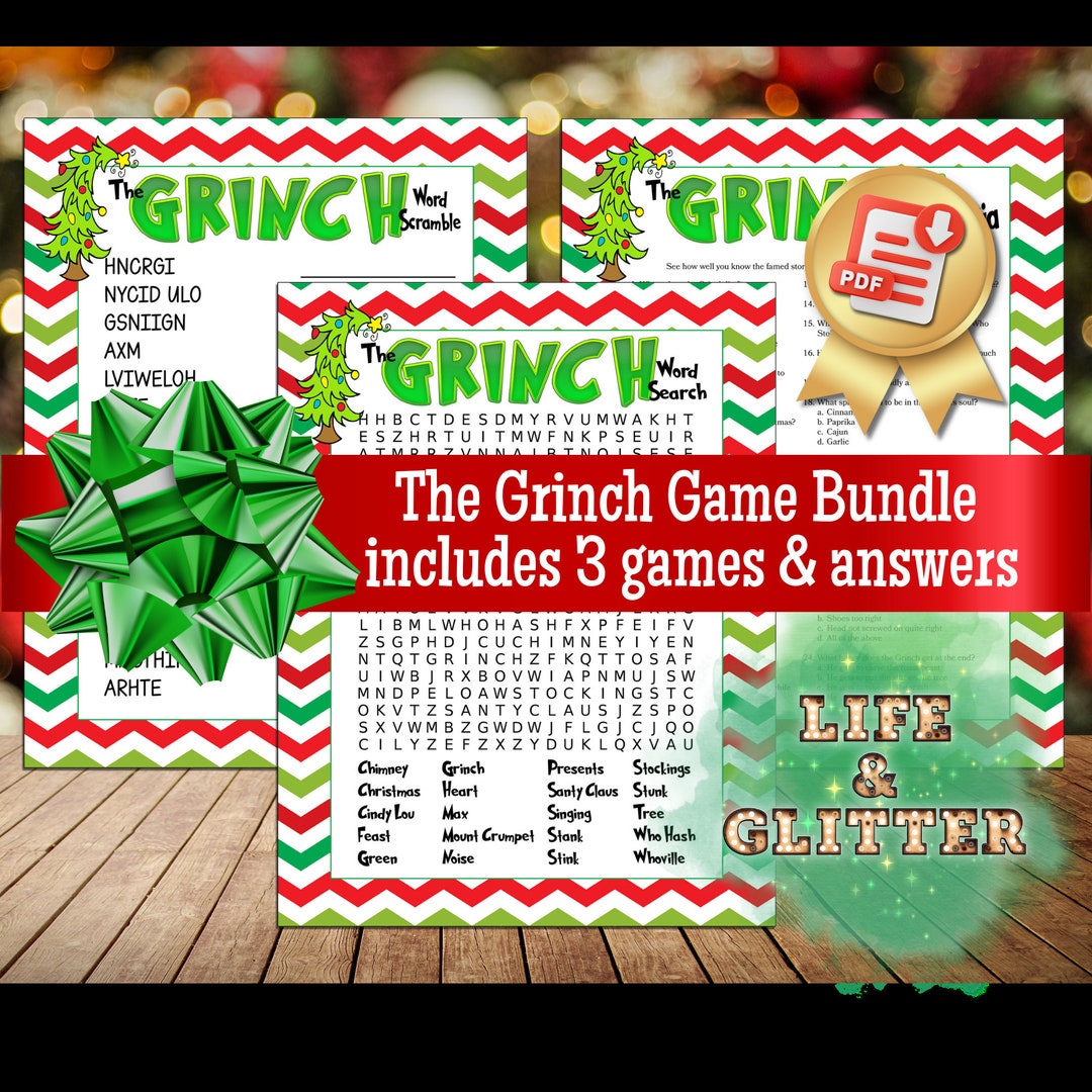 How the Grinch Stole Christmas Movie and Book Trivia, Word Search, and ...