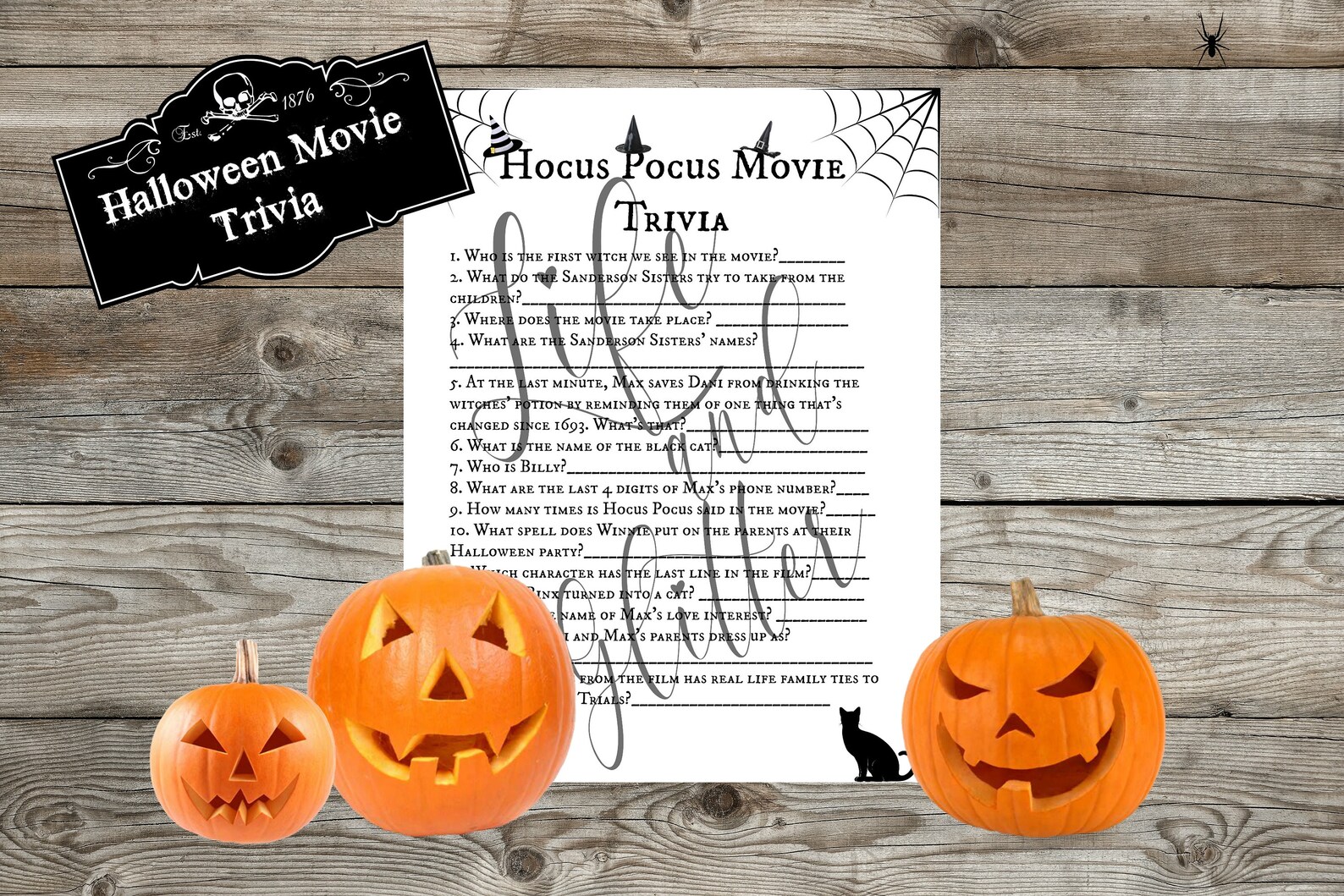 Hocus Pocus Movie Trivia Game: Halloween Party (digital Download) - Etsy