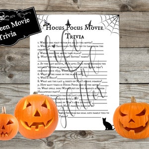 Hocus Pocus Movie Trivia Game, Halloween Trivia Game, Halloween Game ...