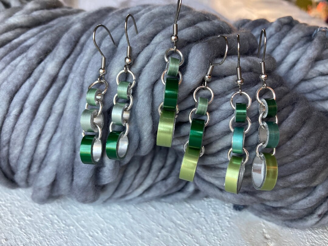 Earrings, Recycled Knitting Needles, Hand Made, "3-loop" - Etsy