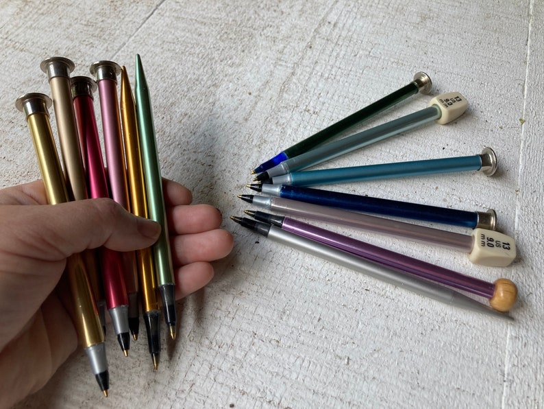 Knitting Needle Pens set of 3 - Etsy