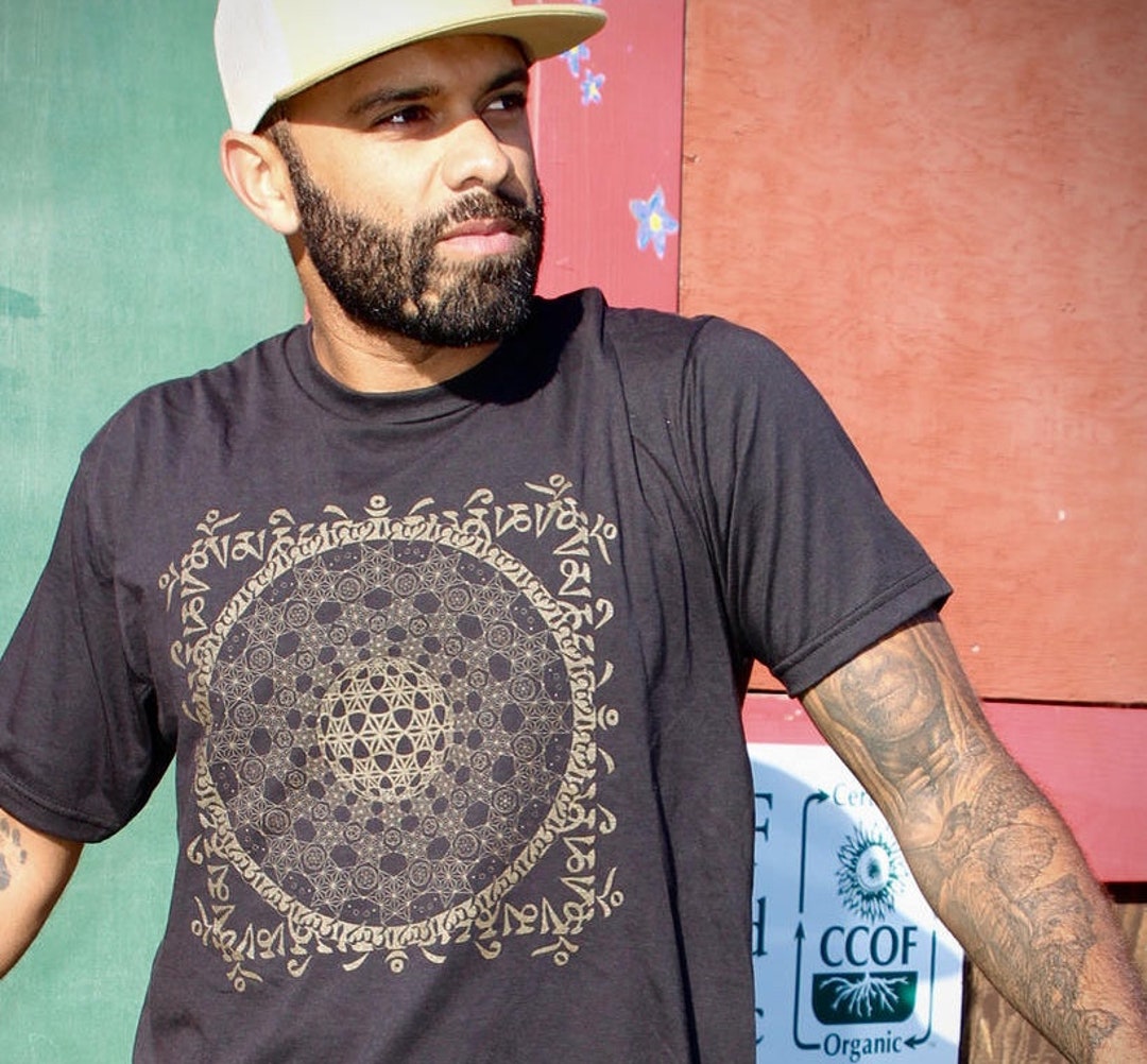 Tibetan Mantra Organic T-shirt ~ Made in the USA Mandala Shirt, Organic ...