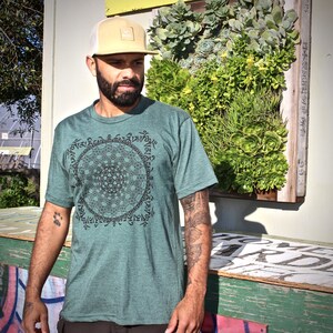 Tibetan Mantra Organic T-shirt ~ Made in the USA Mandala Shirt, Organic ...