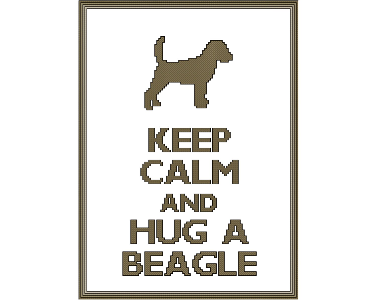 Keep Calm and Hug a Beagle Cross Stitch Pattern - Etsy