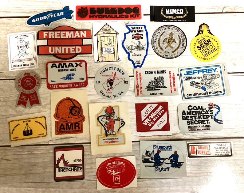 20 Pc Vintage Coal Mining Industrial Decals, Stickers - Etsy