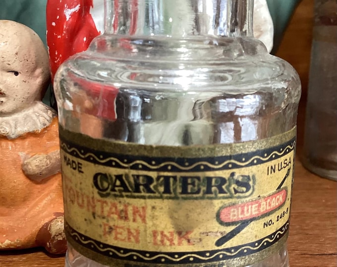 Vintage Glass Carters Inkwell Ink Bottle - Etsy