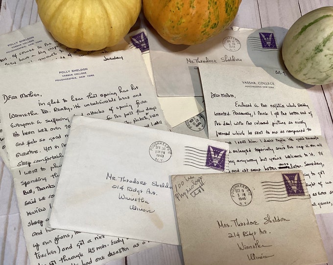 8 Vintage Handwritten Letters From Polly, 1940s Ephemera, Gorgeous ...