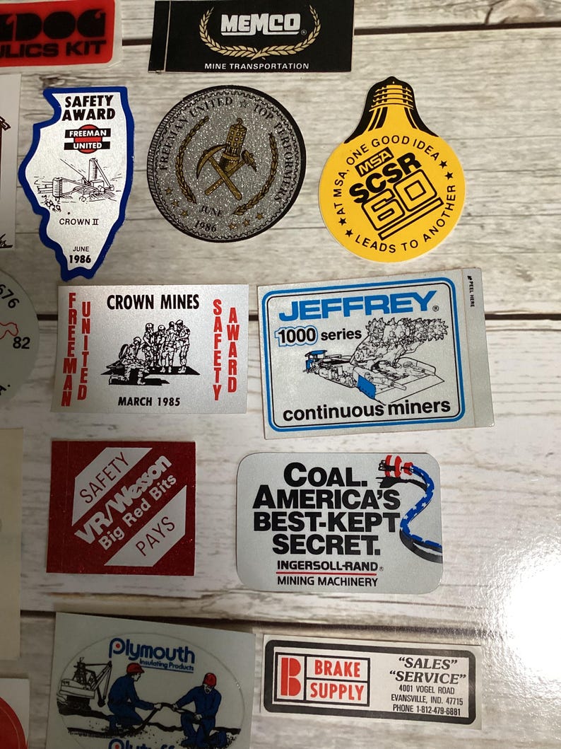 20 Pc Vintage Coal Mining Industrial Decals, Stickers - Etsy