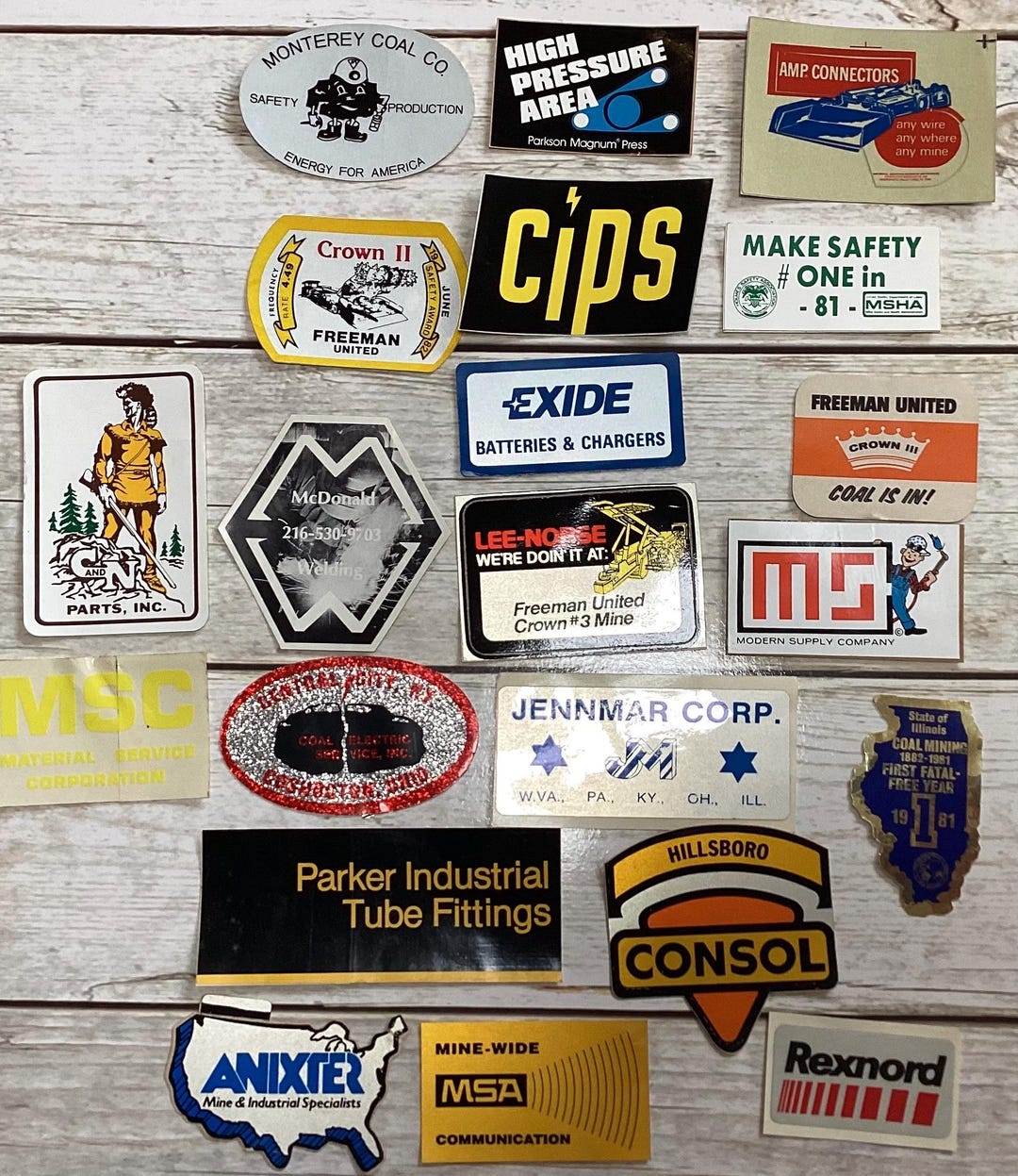 20 Pc Vintage Coal Mining Industrial Decals, Stickers - Etsy