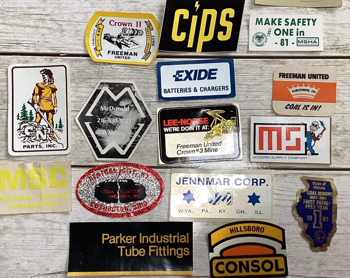 20 Pc Vintage Coal Mining Industrial Decals, Stickers - Etsy