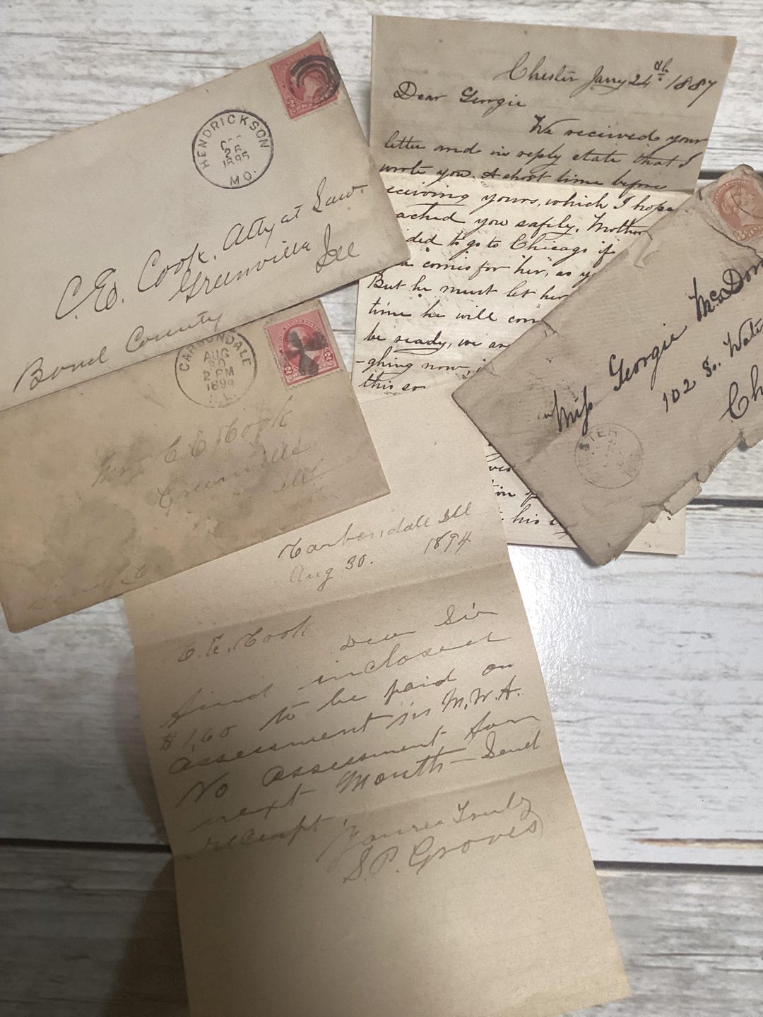 Three Antique 1800’s Envelopes, Paper Ephemera, Postmarks, Junk Journal ...
