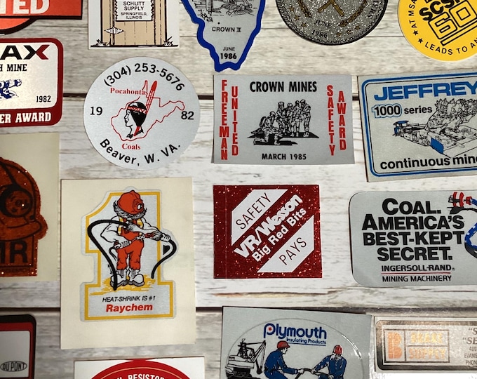 20 Pc Vintage Coal Mining Industrial Decals, Stickers - Etsy