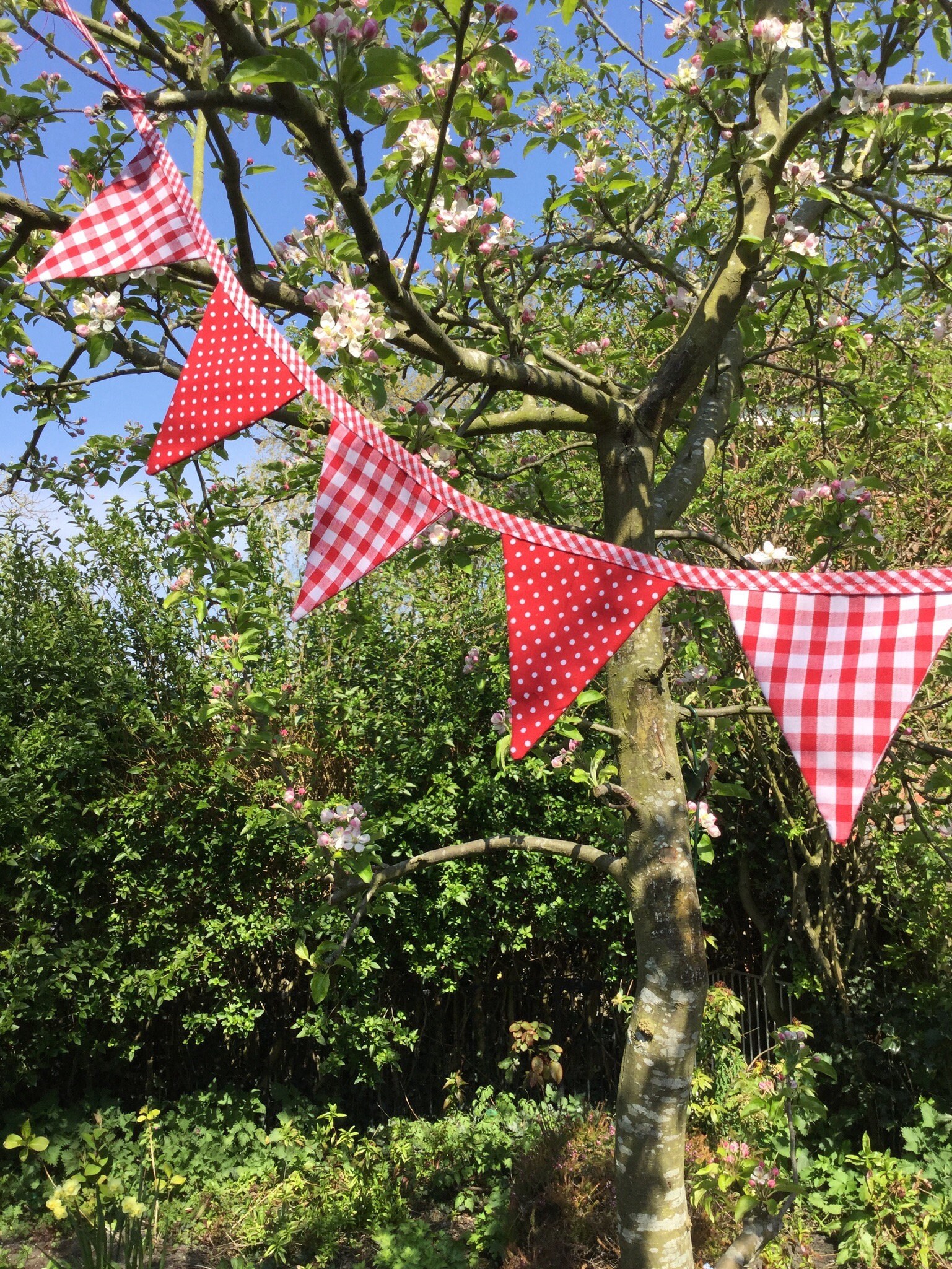 Red Mini Bunting Gingham Bunting Spotty Bunting Indoor - Etsy Singapore