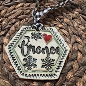 Bronco Christmas Ornament Pottery Ceramic Gift - Etsy