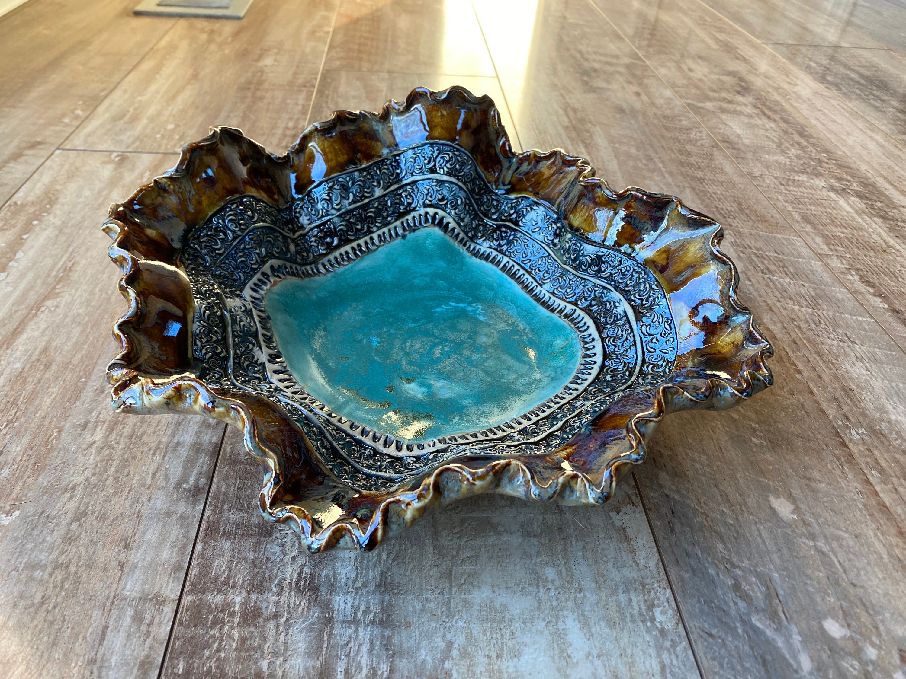 Handmade Pottery Ceramic Detail Decorated Bowl - Etsy