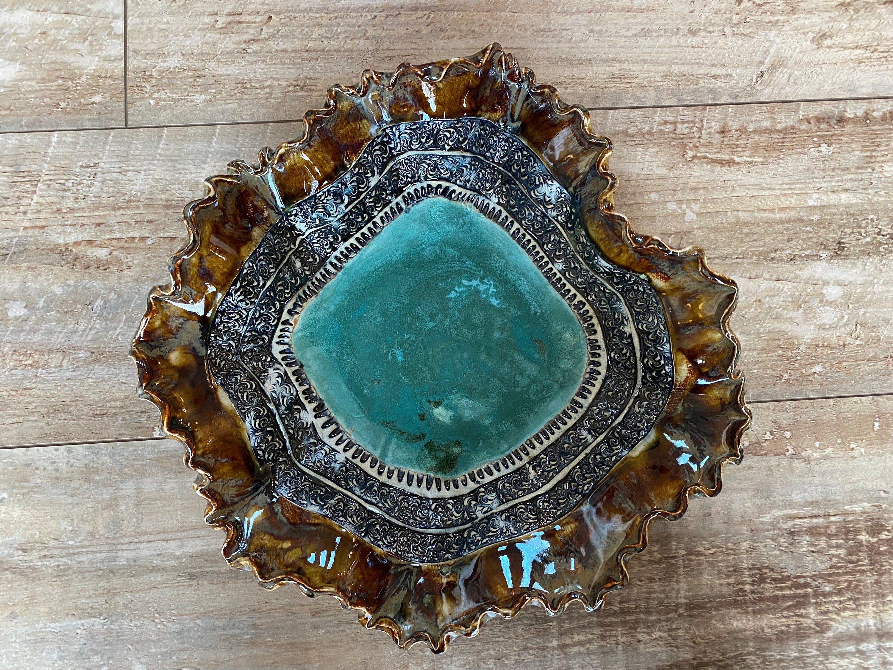 Handmade Pottery Ceramic Detail Decorated Bowl - Etsy