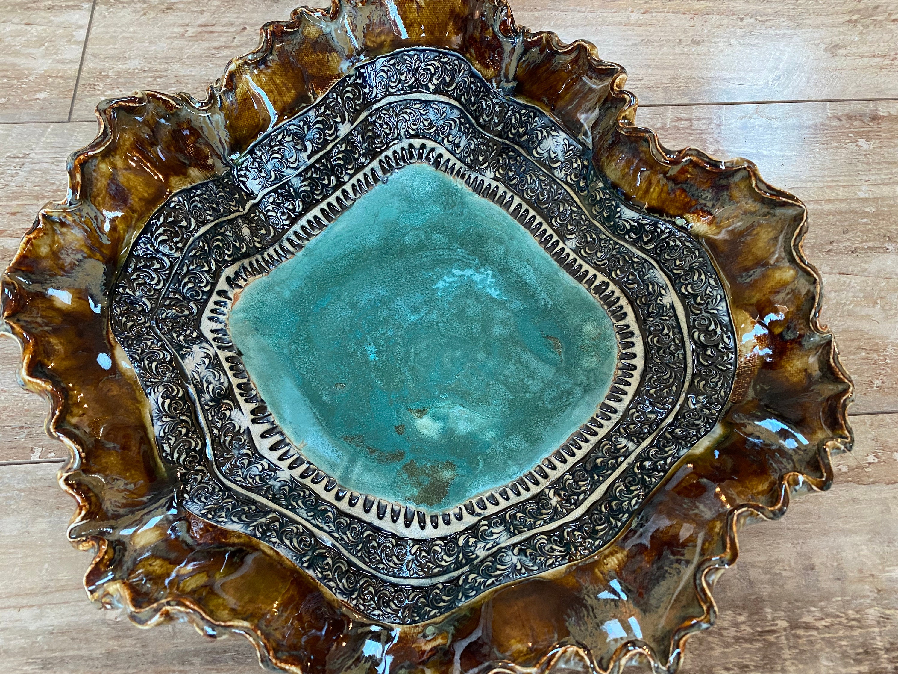 Handmade Pottery Ceramic Detail Decorated Bowl - Etsy