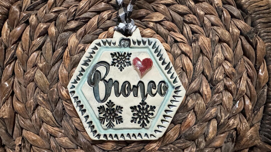 Bronco Christmas Ornament Pottery Ceramic Gift - Etsy