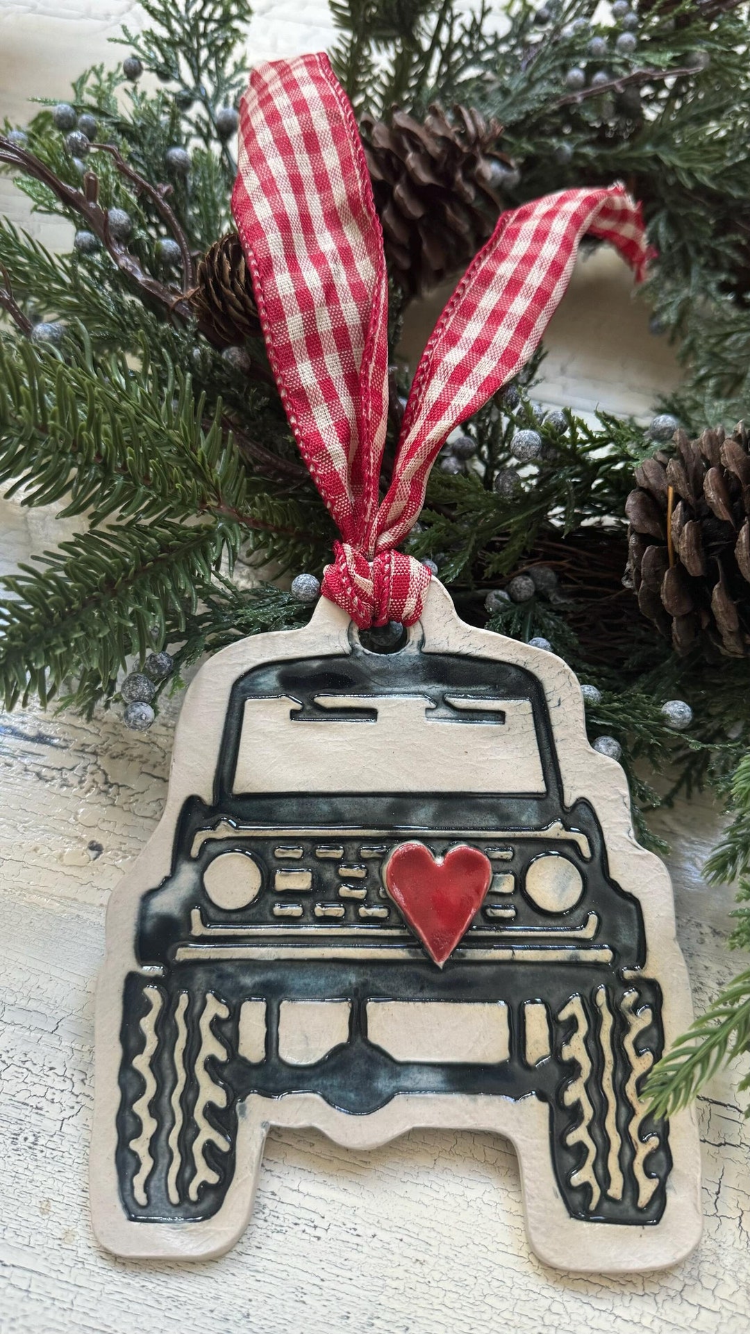 Bronco Car Large Pottery Ceramic Ornament - Etsy