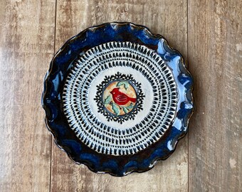 Cardinal Bird Plate - Etsy