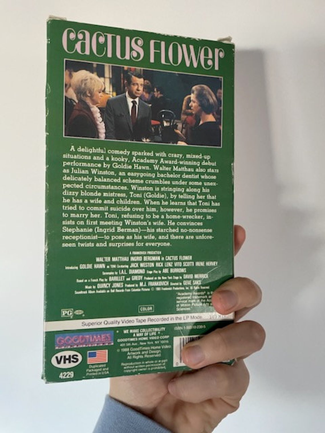 1988 Goodtimes Home Video VHS 4229 Cactus Flower Movie VHS Tape, Walter ...