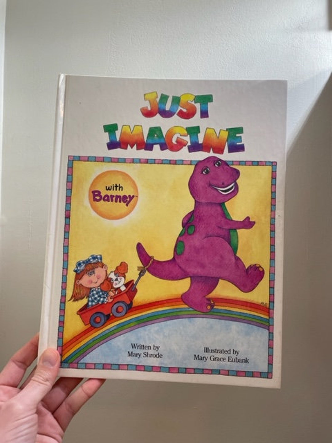 Vintage Barney Hardcover Children's Picture Book, Just Imagine With ...