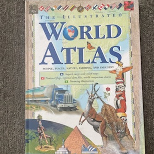 World Atlas Book - Etsy