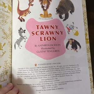 1980 A Little Golden Books Classic Tenggren's Tawny Scrawny Lion, Tawny ...