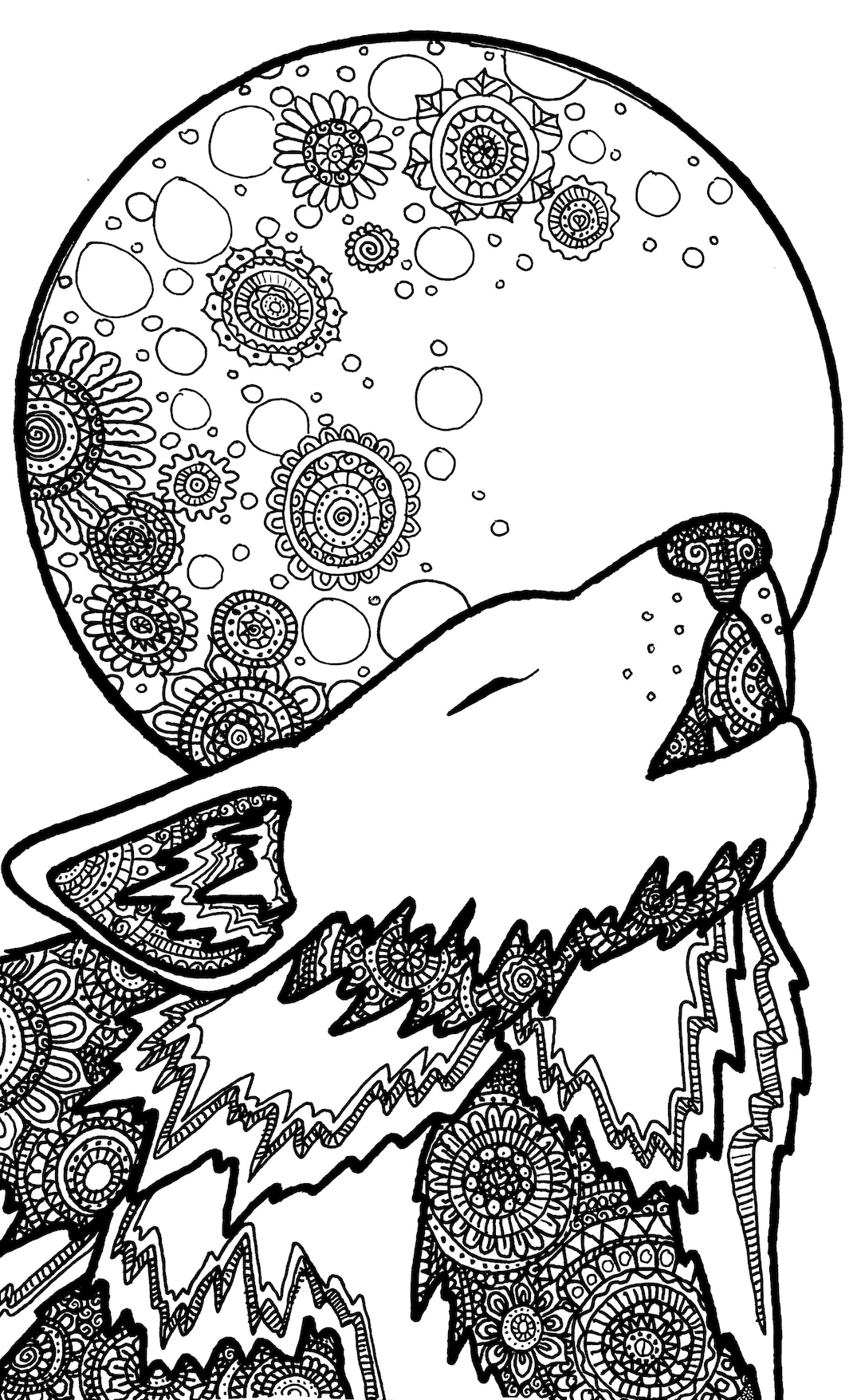Wolf Extreme Coloring Page Digital Printable File - Etsy