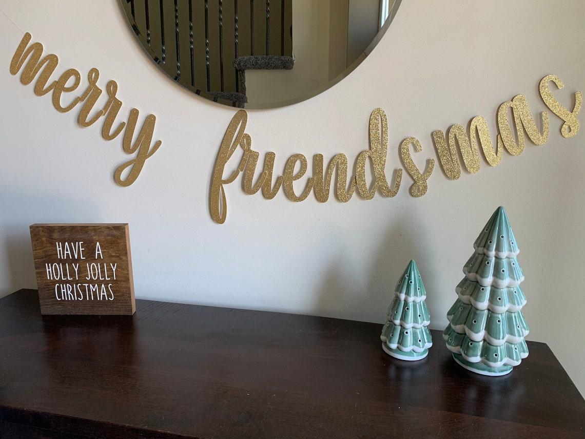 Merry Friendsmas Banner Christmas Banner Christmas - Etsy