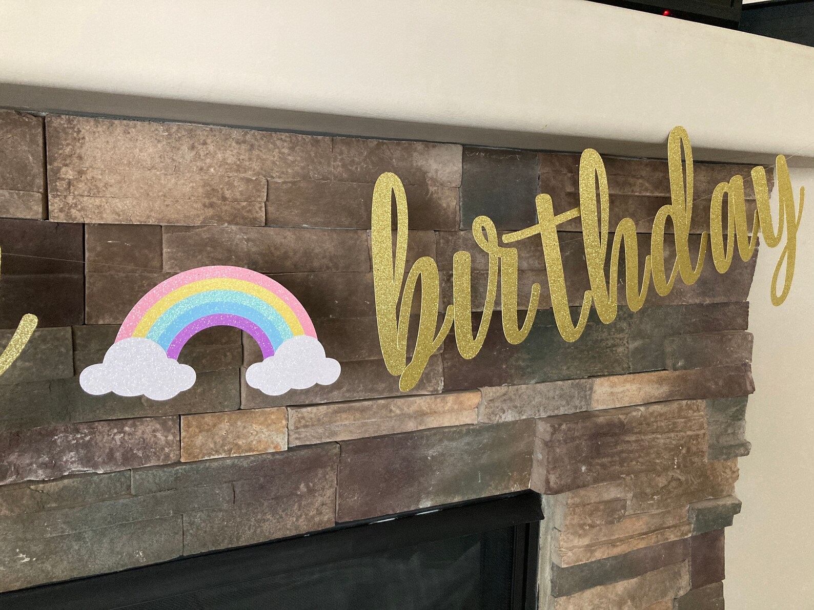 Rainbow Birthday Banner Rainbow Happy Birthday Banner | Etsy