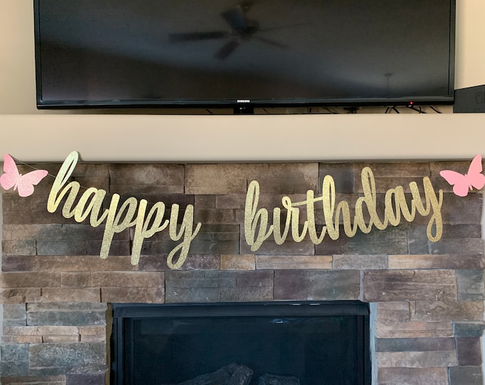 Happy Birthday Banner Happy Birthday Decorations Birthday - Etsy
