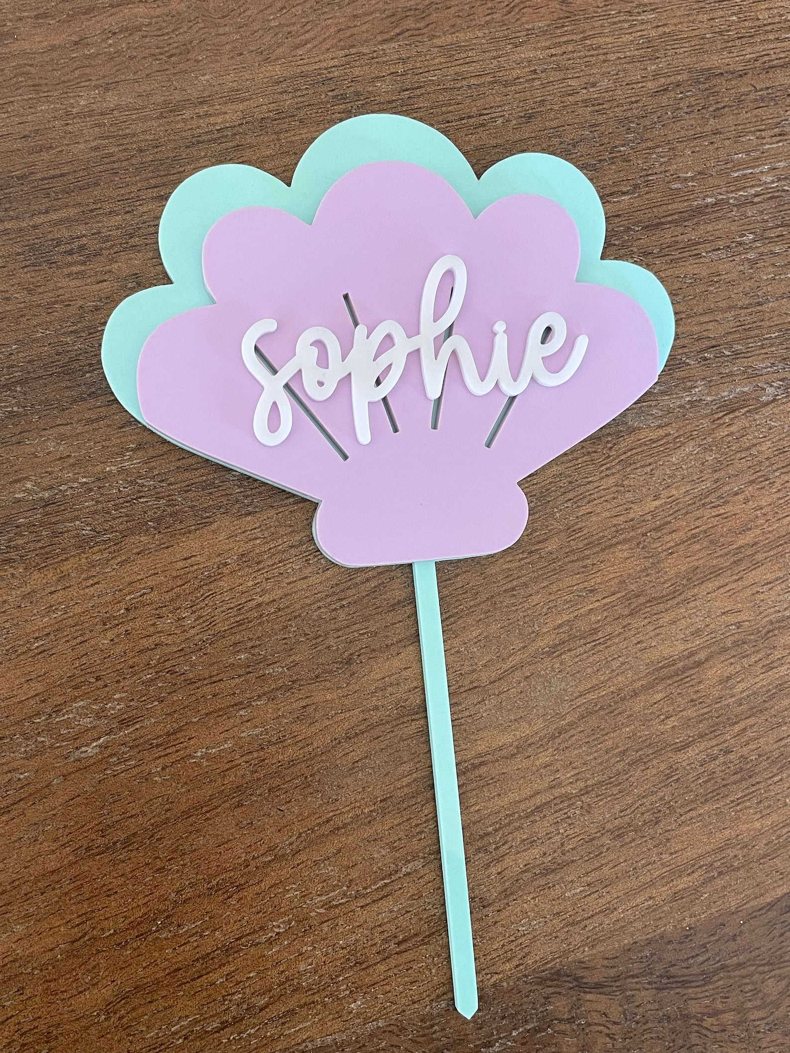 Custom Clam Shell Acrylic Cake Topper Clam Shell Cake Topper - Etsy