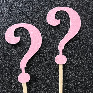 DIY Glitter Question Mark Cupcake Toppers: Gender Reveal Party - Etsy