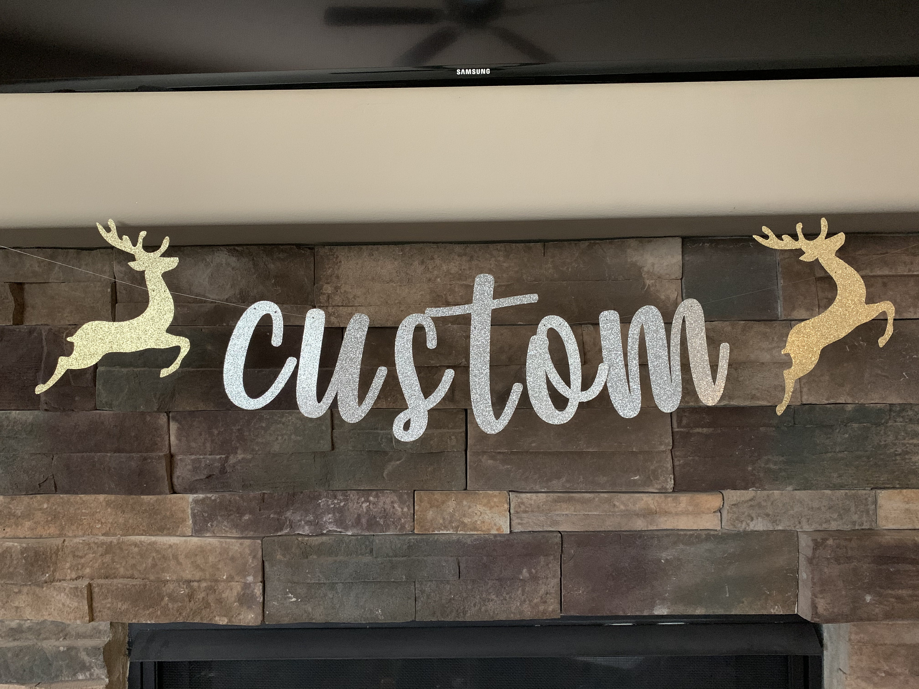Custom Christmas banner Christmas banner custom reindeer | Etsy