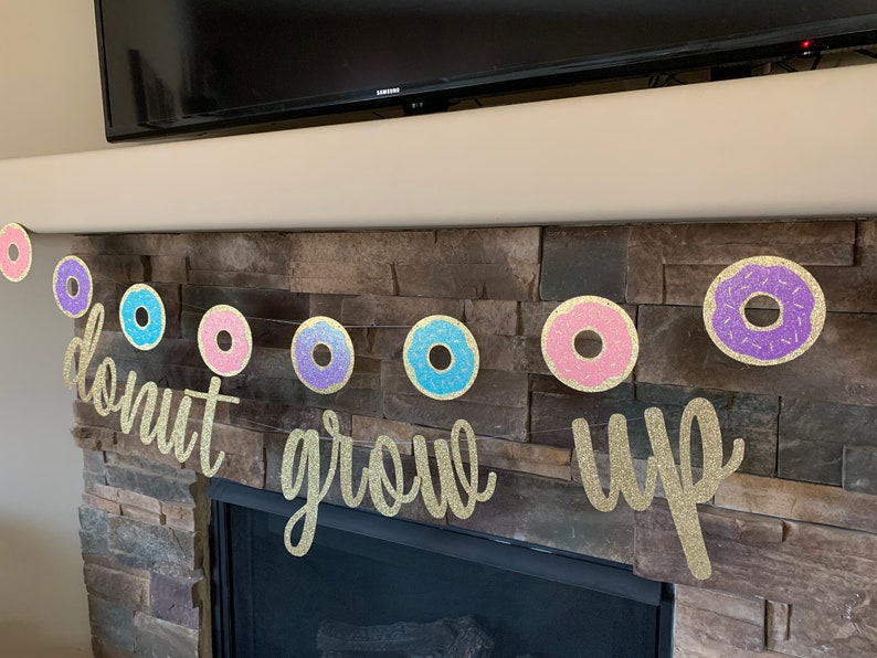Donut grow up banner donut banner donut birthday donut | Etsy