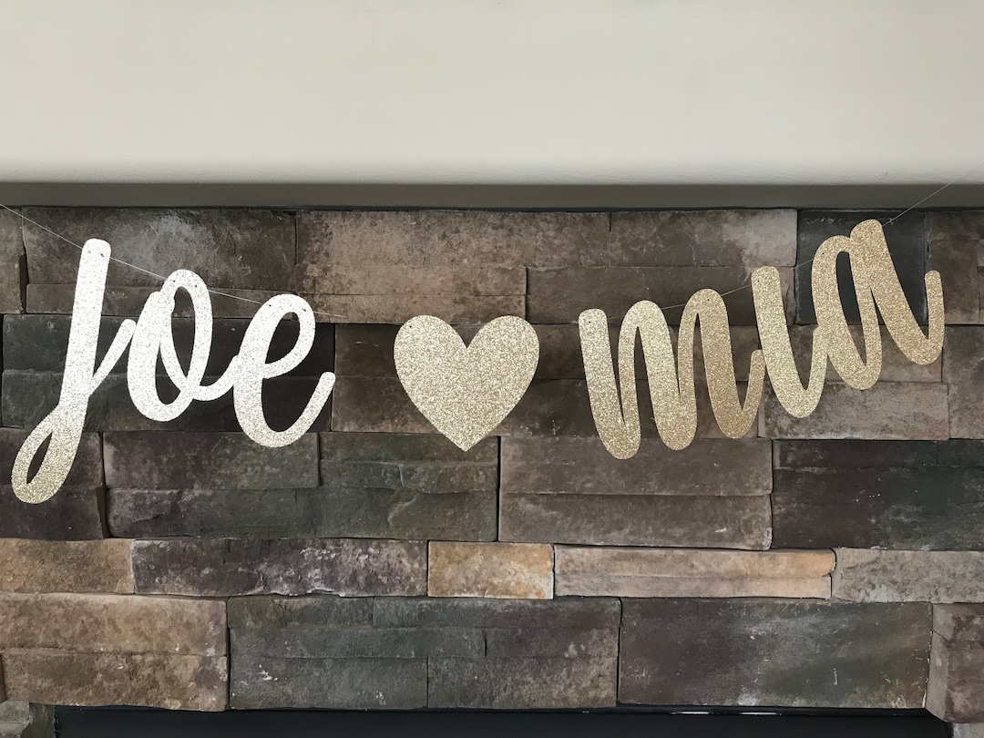 Custom Glitter Engagement Banner: Script Font Party Decor - Etsy