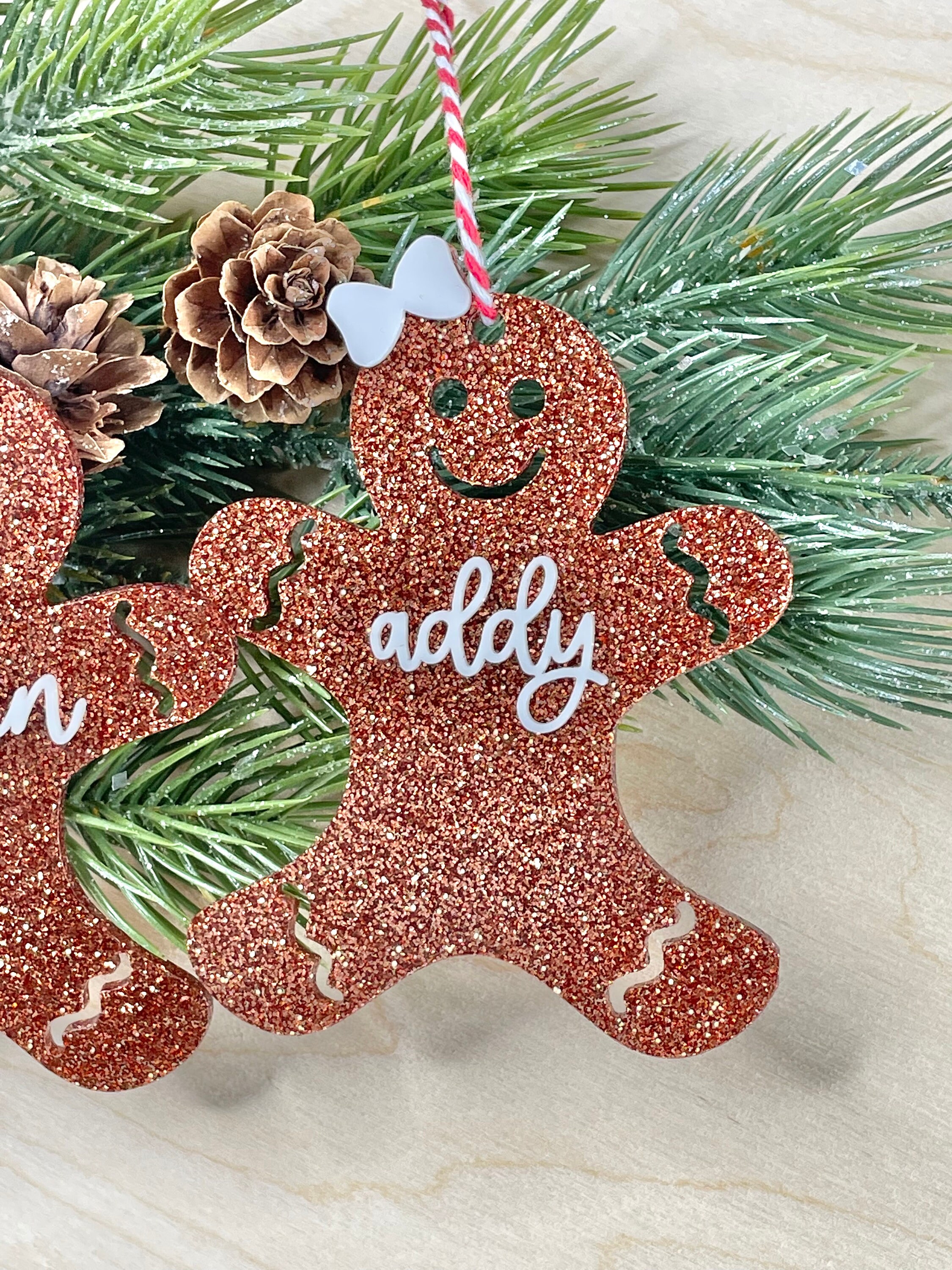 Gingerbread Tags, Acrylic Christmas Gift Tags, Custom Name Gift Tags ...