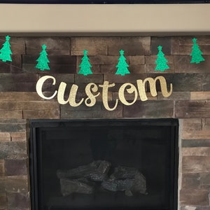 Custom Christmas Banner / Custom Glitter Banner / Custom Happy Holidays ...