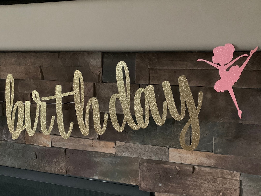 Ballerina Happy Birthday Banner, Ballerina Banner, Dance Birthday ...