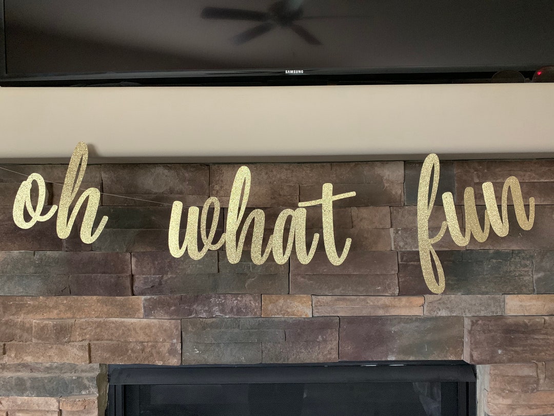 Oh What Fun Banner, Oh What Fun, Christmas Winter Holiday Party Decor ...