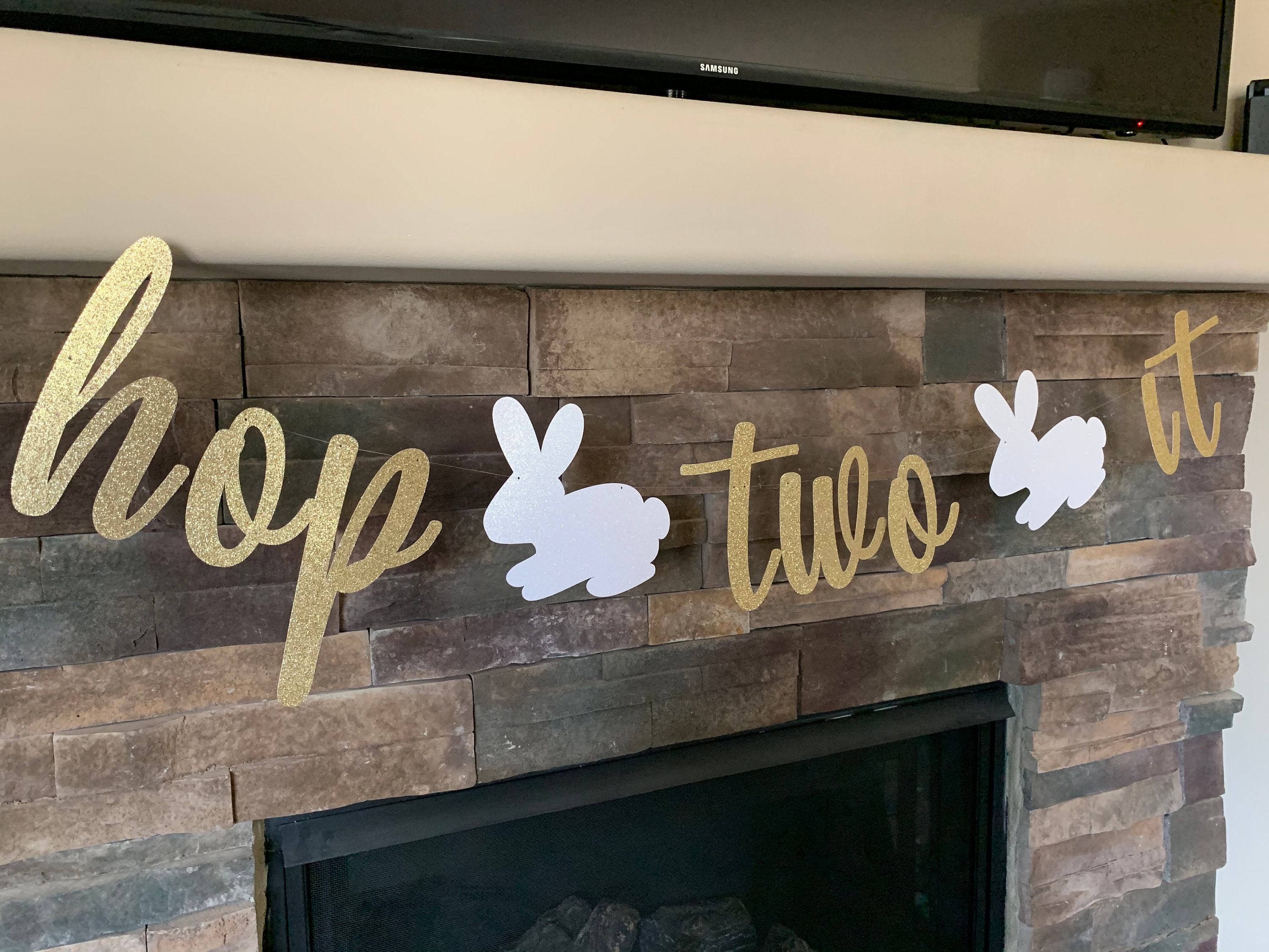 Hop Two It Banner 2nd Birthday Banner Bunny Banner Bunny | Etsy