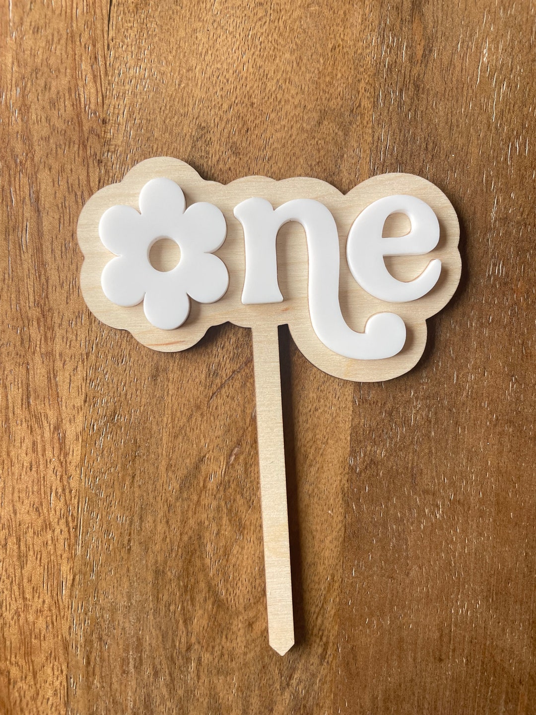 One Flower Cake Topper, Daisy Cake Topper, Boho Flower Cake Topper ...