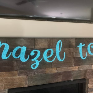 Mazel Tov Banner, Glitter Mazel Tov Sign, Bar Mitzvah Decorations, Bat ...