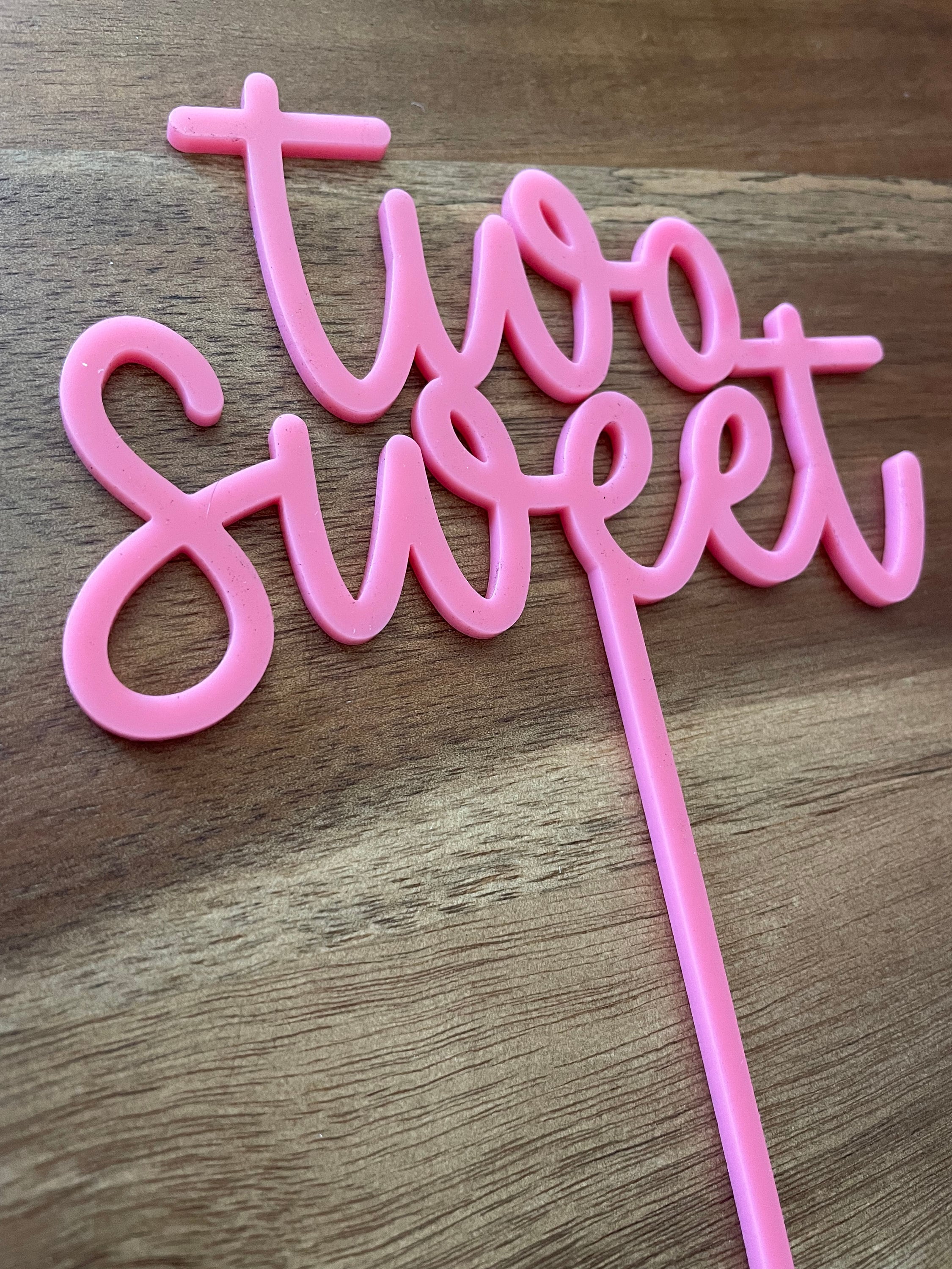 Two Sweet Acrylic Cake Topper Two Sweet Cake Topper Laser - Etsy