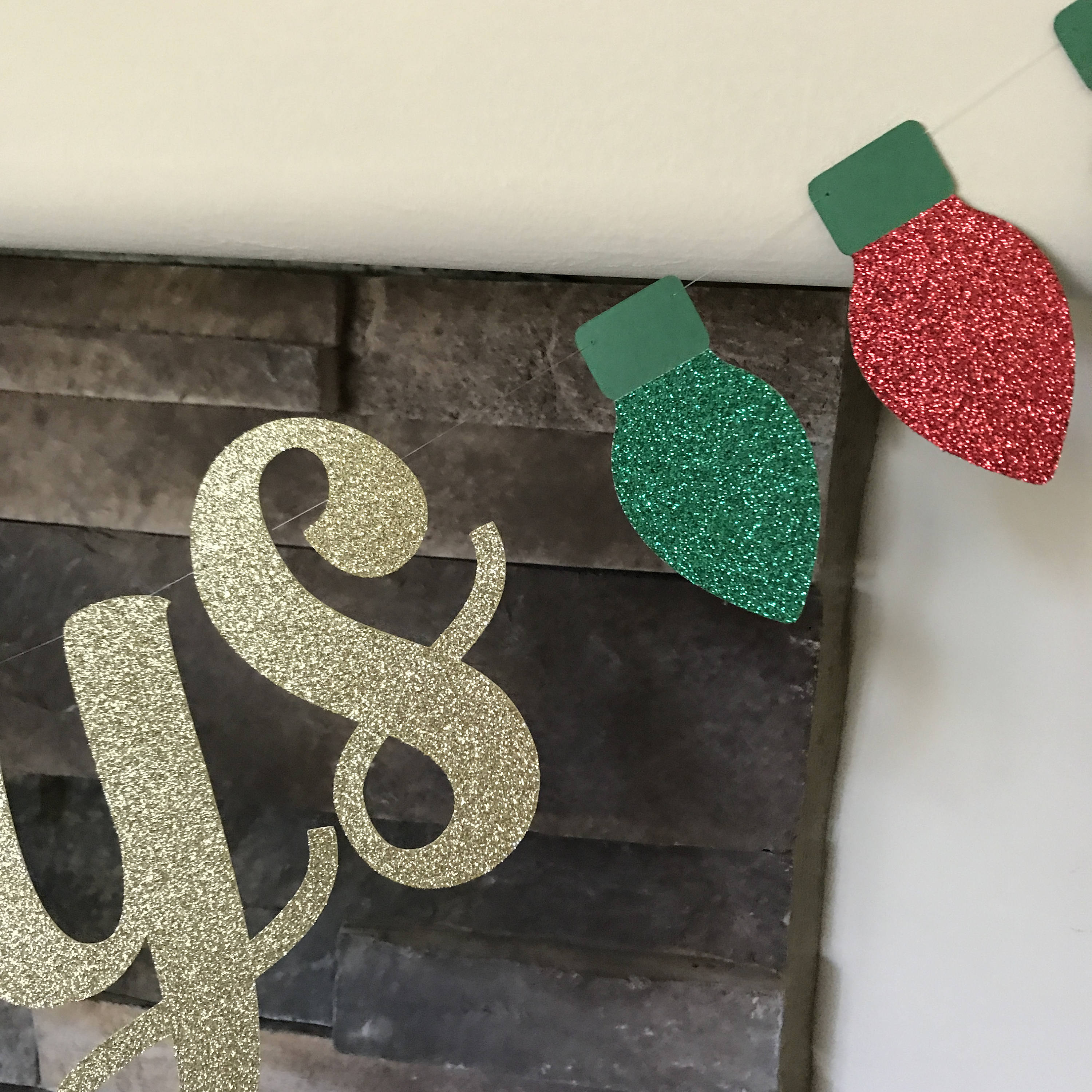 Happy Holidays Banner Christmas Lights Banner Glitter | Etsy