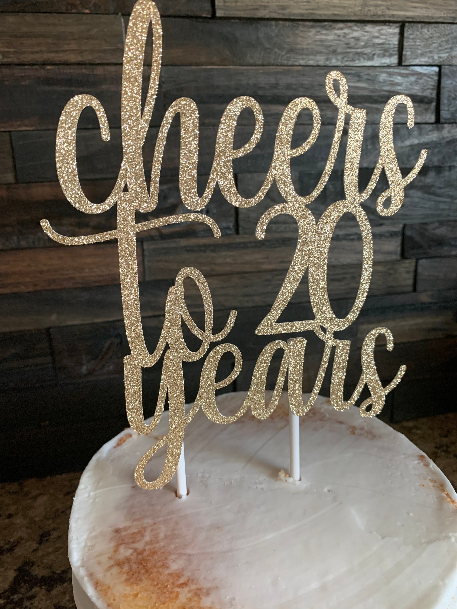 Cheers to 20 Years Cake Topper Cheers to 20 Years 20th | Etsy