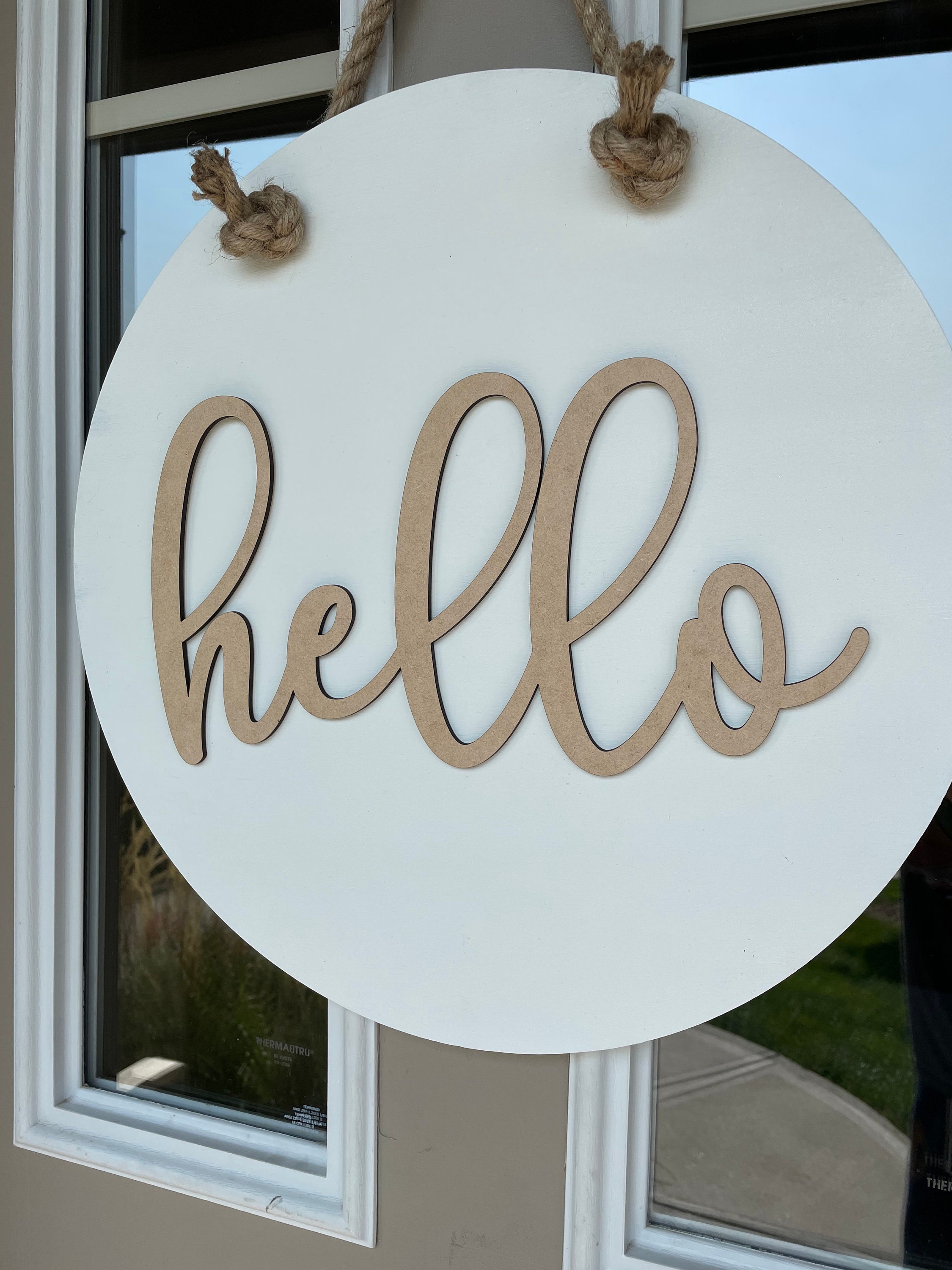 Hello Cutout Hello Door Sign Cutout Mdf Hello Cutout Door - Etsy