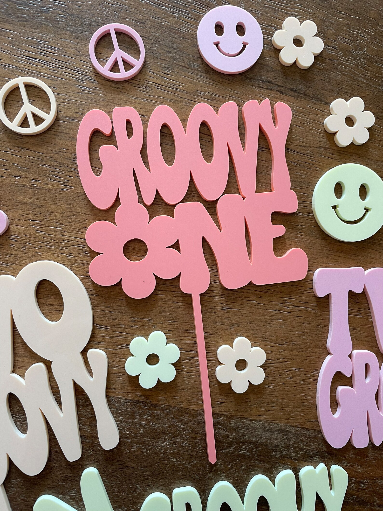 Groovy One Cake Topper Groovy One Groovy Birthday - Etsy