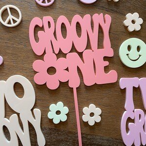 Groovy One Cake Topper, Groovy One, Groovy Birthday Decorations, 70s ...